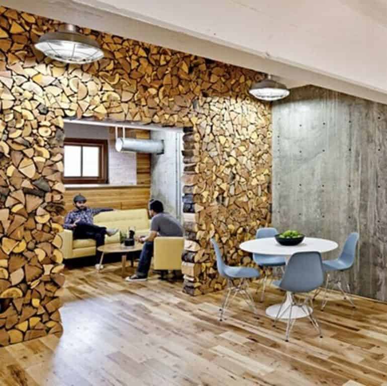 26 Impressive Wood Log Wall ideas