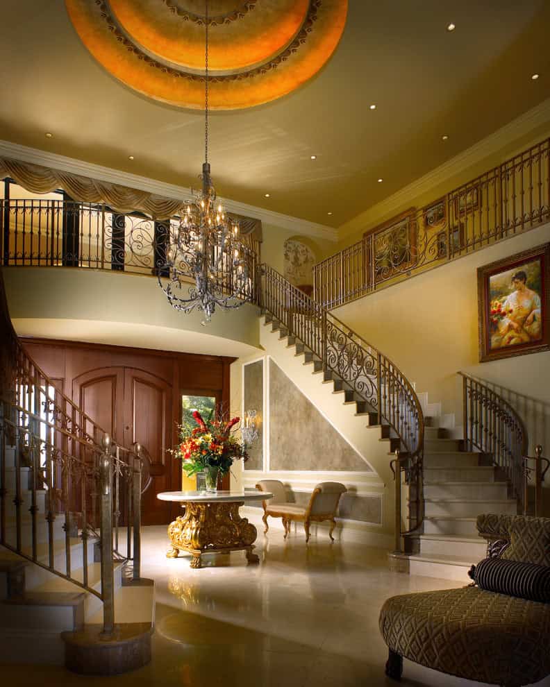 15 Extremely Luxury Entry Hall Designs With Stairs