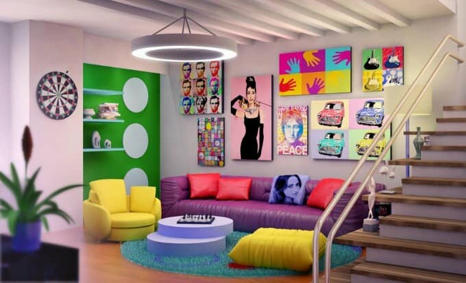 19 Cheerful Colorful Living Room Design Ideas