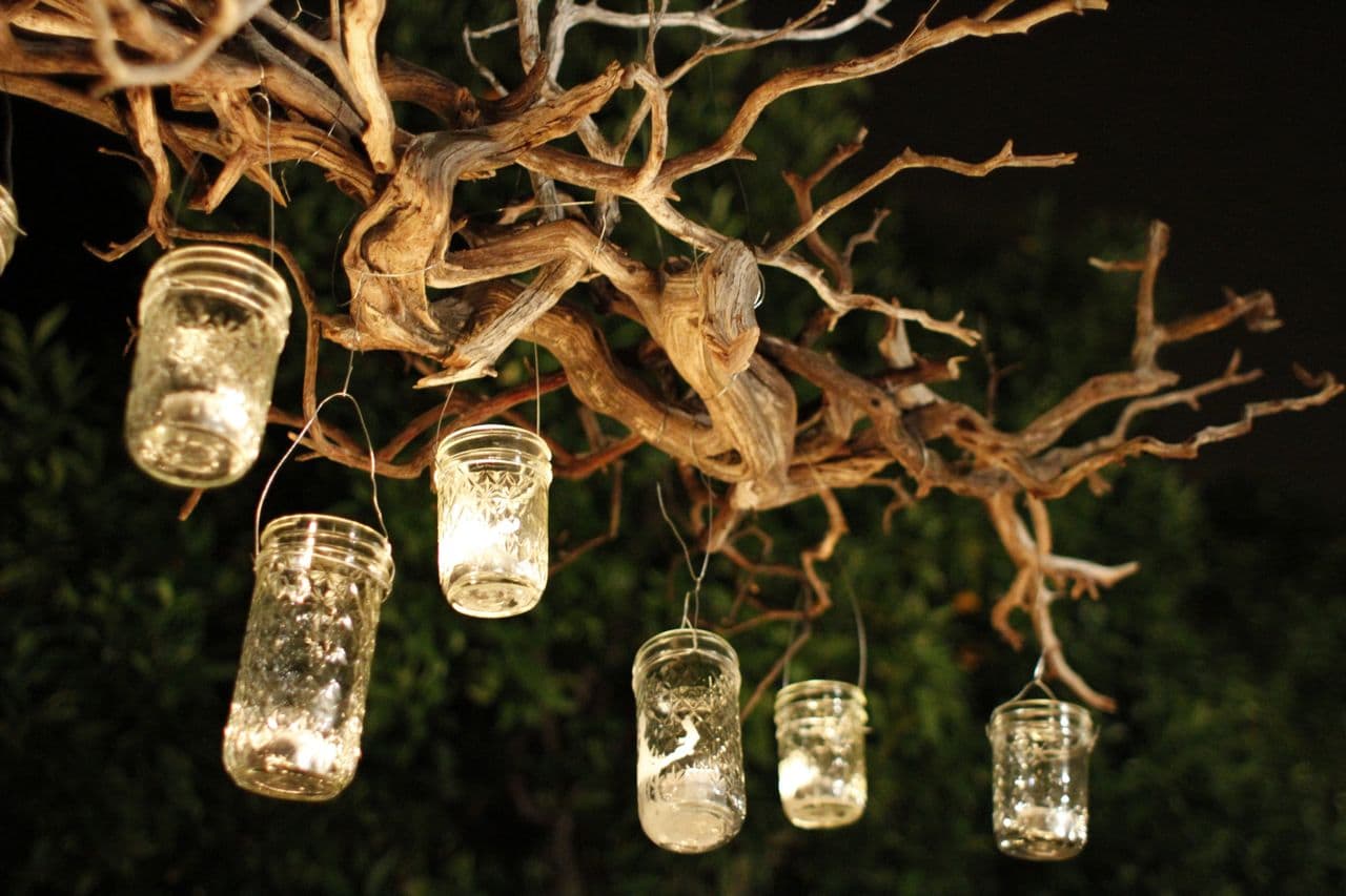 15 Really Fascinating DIY Tree Branch Chandeliers