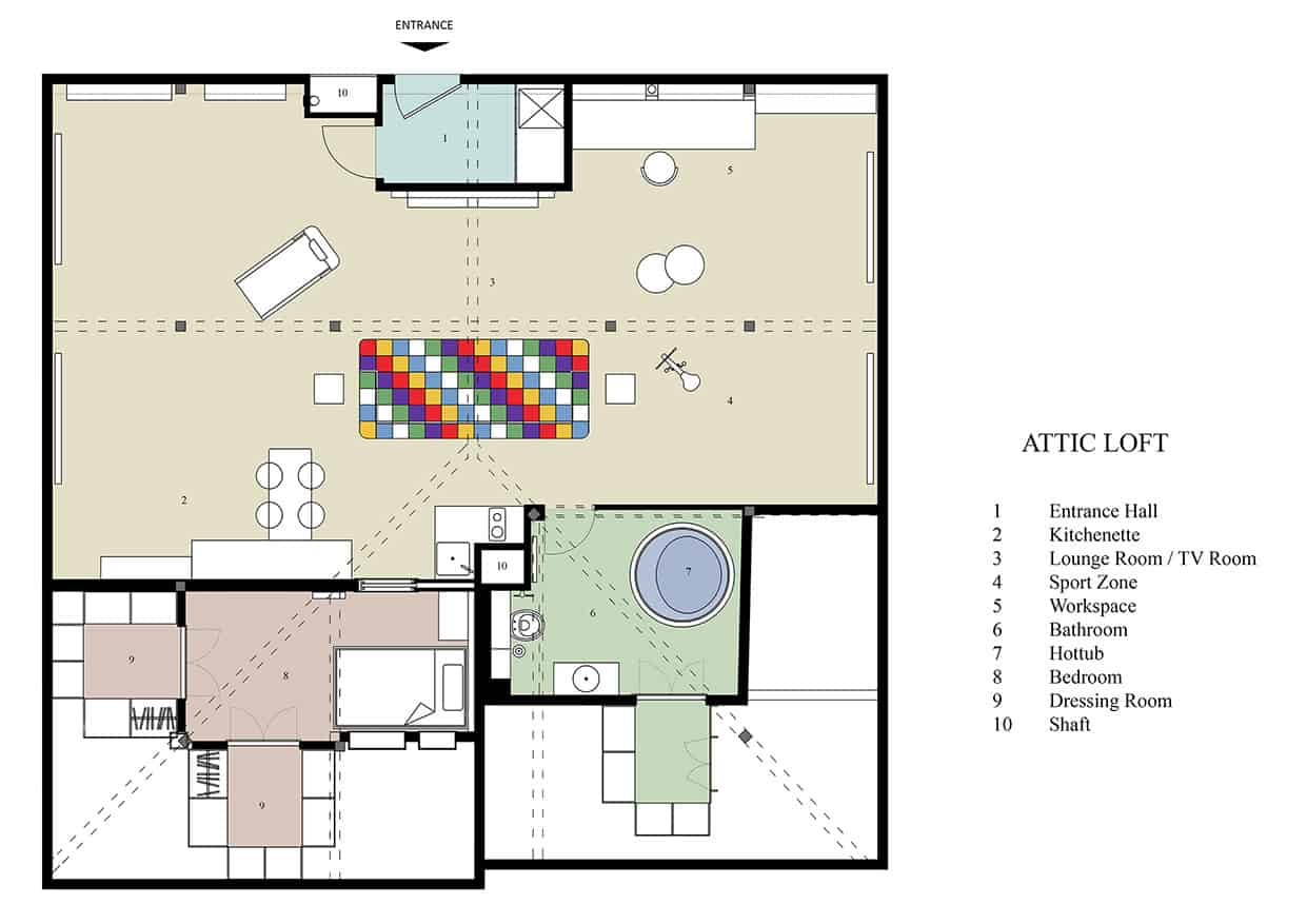 Multifunctional Penthouse by Elips Design Architecture: ATTIC LOFT