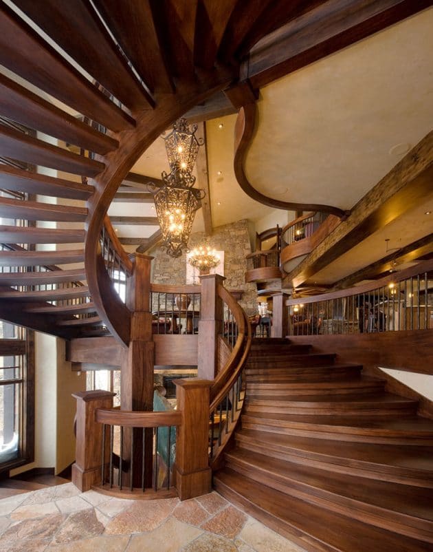 18 Cozy Rustic Staircase Designs That You'll Want In Your Mountain Home