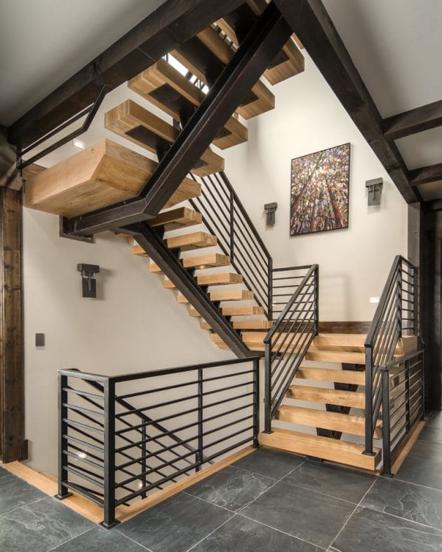 18 Cozy Rustic Staircase Designs That You'll Want In Your Mountain Home