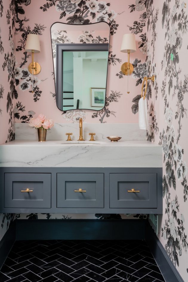 18 Elegant Traditional Powder Room Interiors That Will Stun You