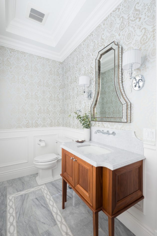 18 Elegant Traditional Powder Room Interiors That Will Stun You