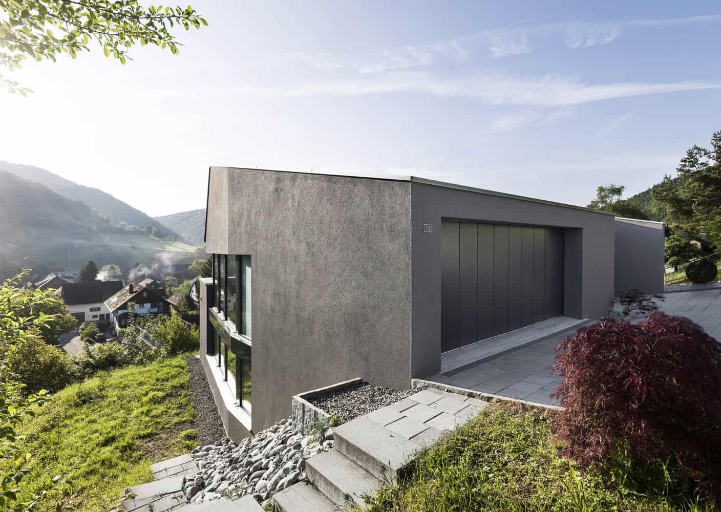 Single Family House on a Slope by Dost in Merishausen, Switzerland
