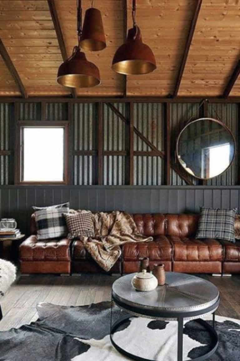 A Living Room In A Masculine Style
