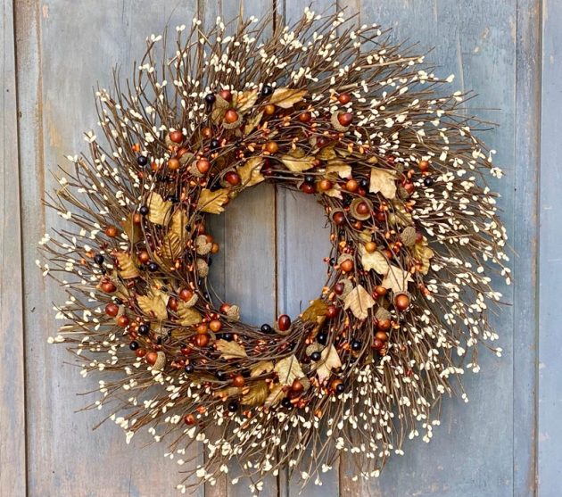 18 Enchanting Thanksgiving Wreath Designs For November