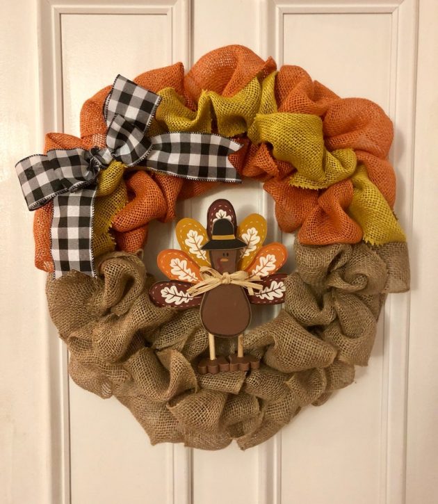 15 Fun Thanksgiving Turkey Wreath Designs For The Front Door