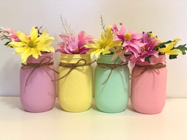 16 Wholesome Spring Mason Jar Decorations For Your Table