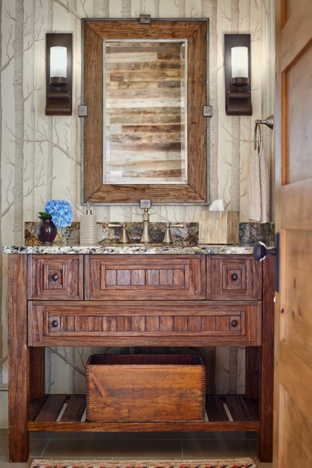 18 Beautiful Rustic Powder Room Interior Designs
