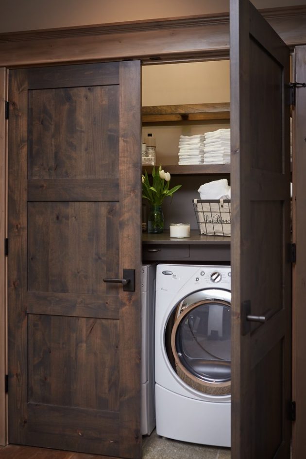 18 Practically Elegant Rustic Laundry Room Interiors