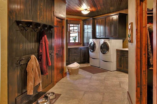 18 Practically Elegant Rustic Laundry Room Interiors