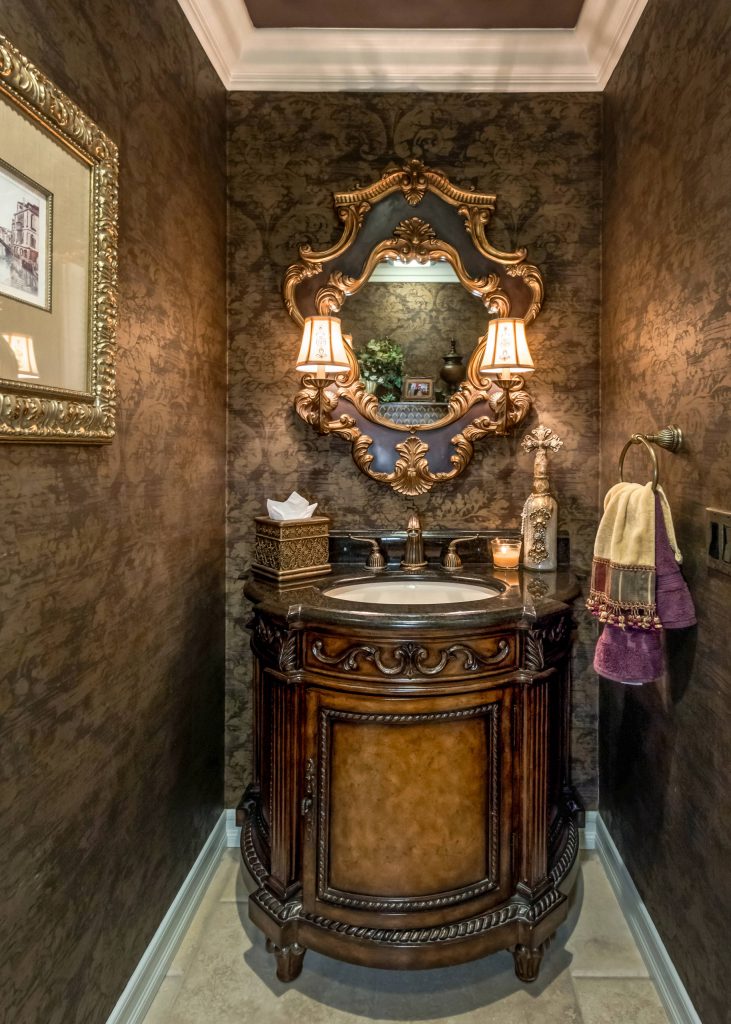 18 Stunning Mediterranean Powder Room Designs For Your Guest Bathroom