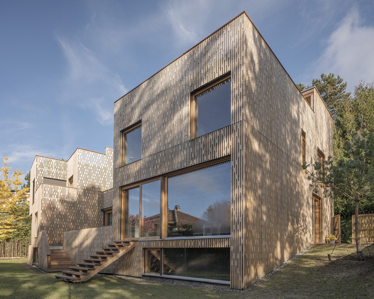 3 Attached Houses by PONT12 architectes in Lausanne, Switzerland