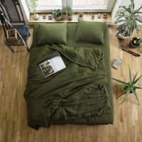 A Relaxing And Stylish Green Bed For The Bedroom