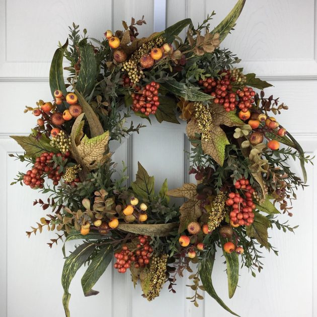 17 Beautiful Fall Wreath Designs With Warm Hues