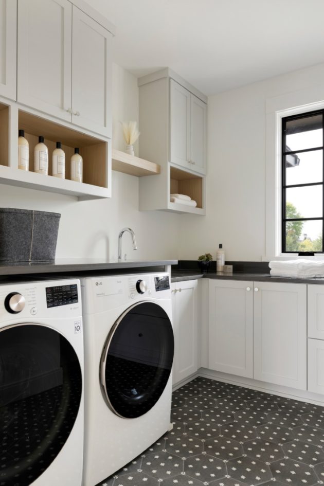 16 Transitional Laundry Rooms That Will Make You Enjoy Doing Laundry