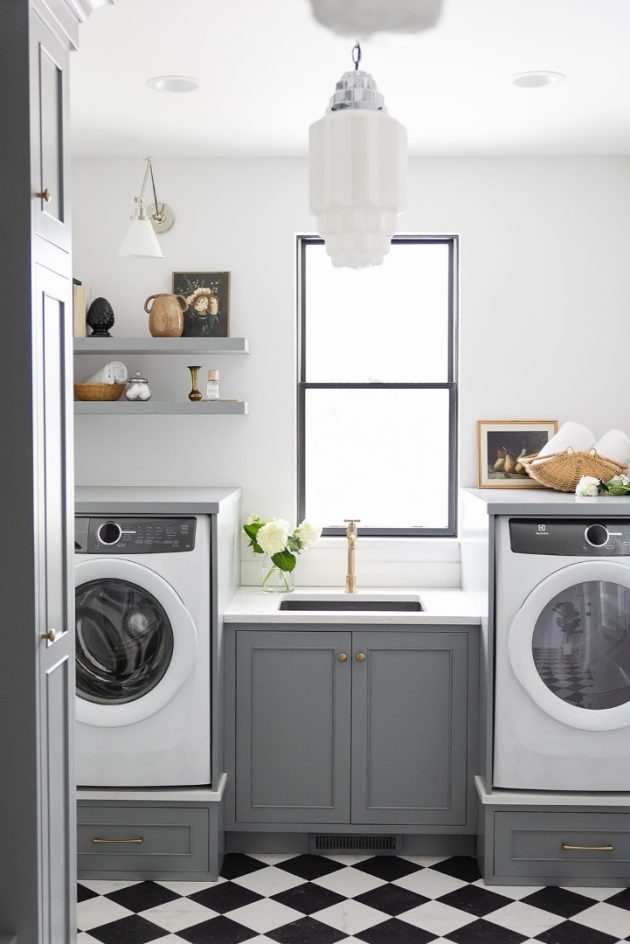16 Transitional Laundry Rooms That Will Make You Enjoy Doing Laundry