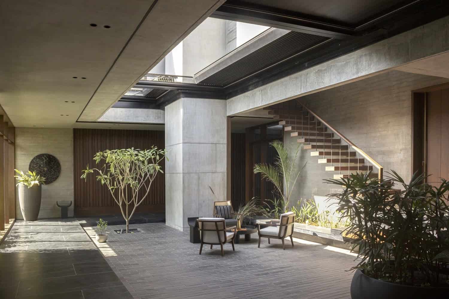 The Courtyard House by MODO Designs in Rancharda, India