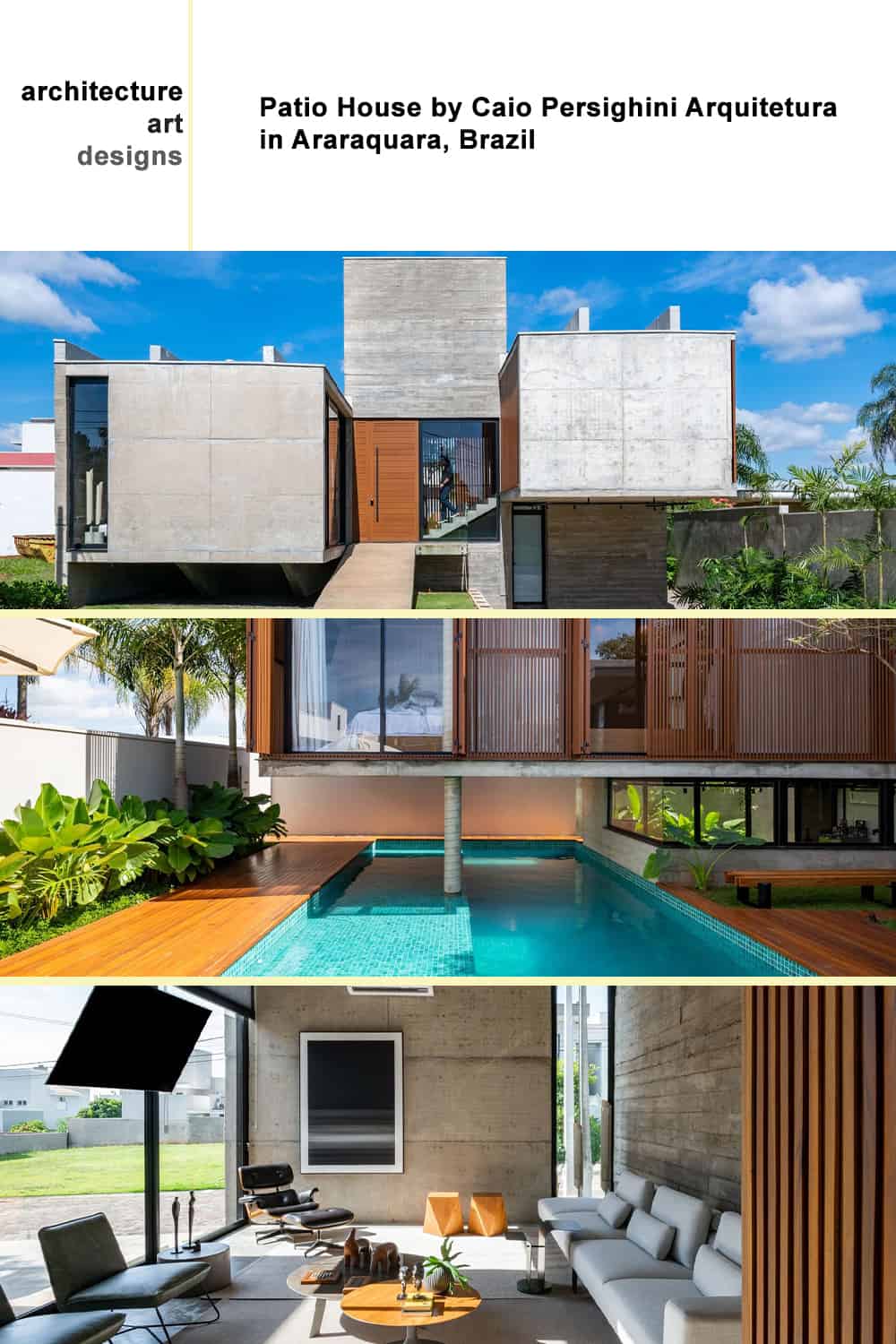 Patio House by Caio Persighini Arquitetura in Araraquara, Brazil
