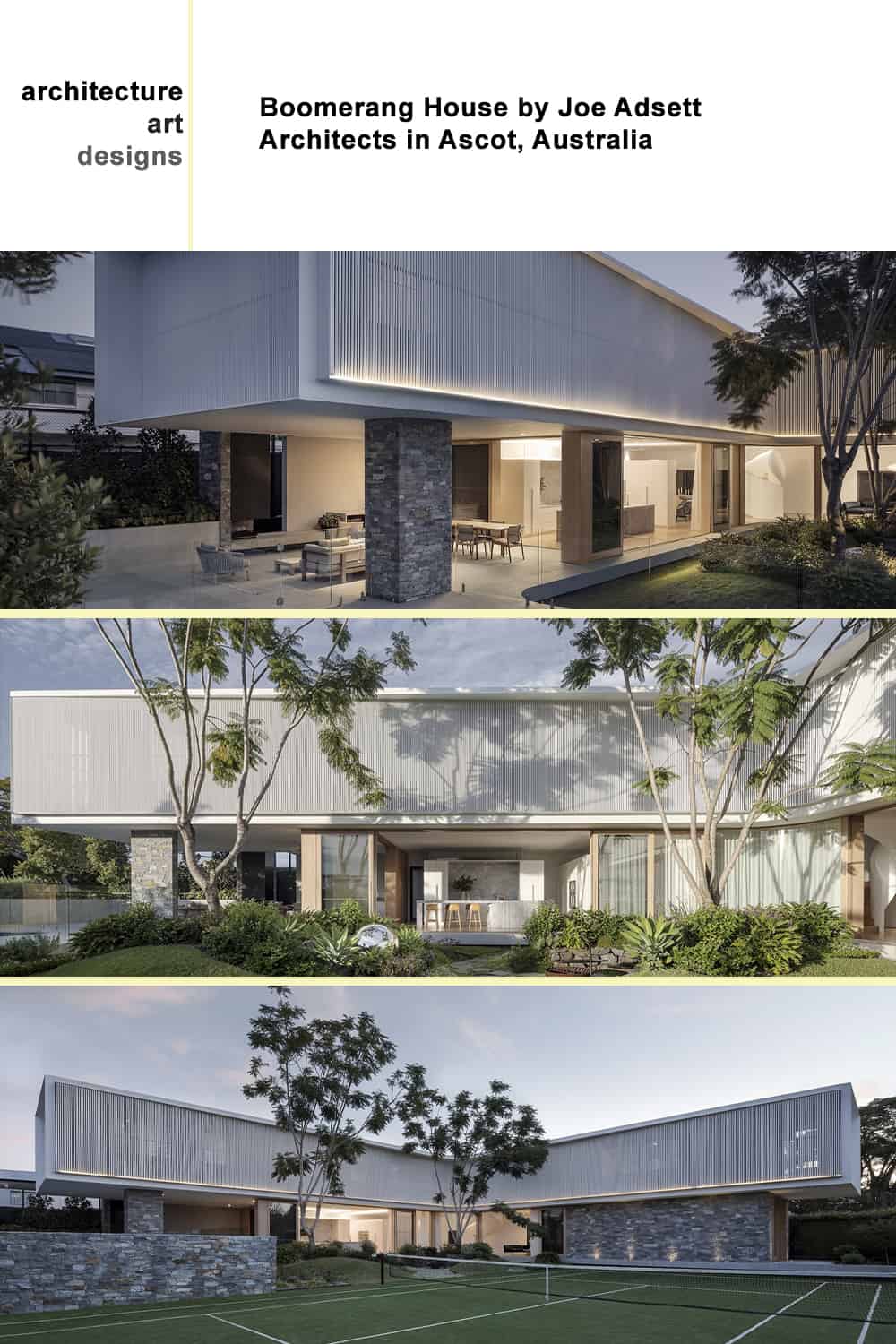 Boomerang House by Joe Adsett Architects in Ascot, Australia