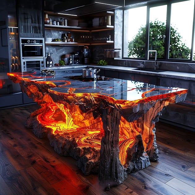 A Molten Marvel: Designing Your Kitchen with Lava-Inspired Islands
