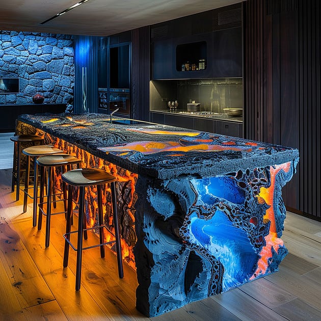 A Molten Marvel: Designing Your Kitchen with Lava-Inspired Islands