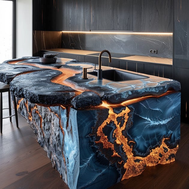 A Molten Marvel: Designing Your Kitchen with Lava-Inspired Islands