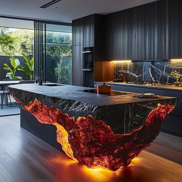 A Molten Marvel: Designing Your Kitchen with Lava-Inspired Islands