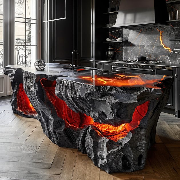 A Molten Marvel: Designing Your Kitchen with Lava-Inspired Islands