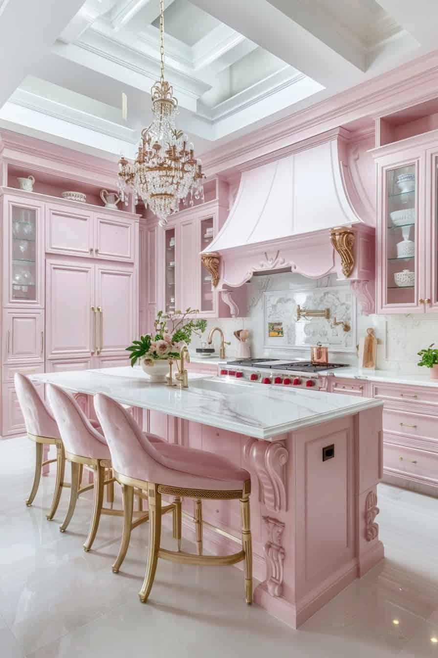 33 Gorgeous Barbie Pink Kitchen Design Ideas That Evoke Playful Elegance