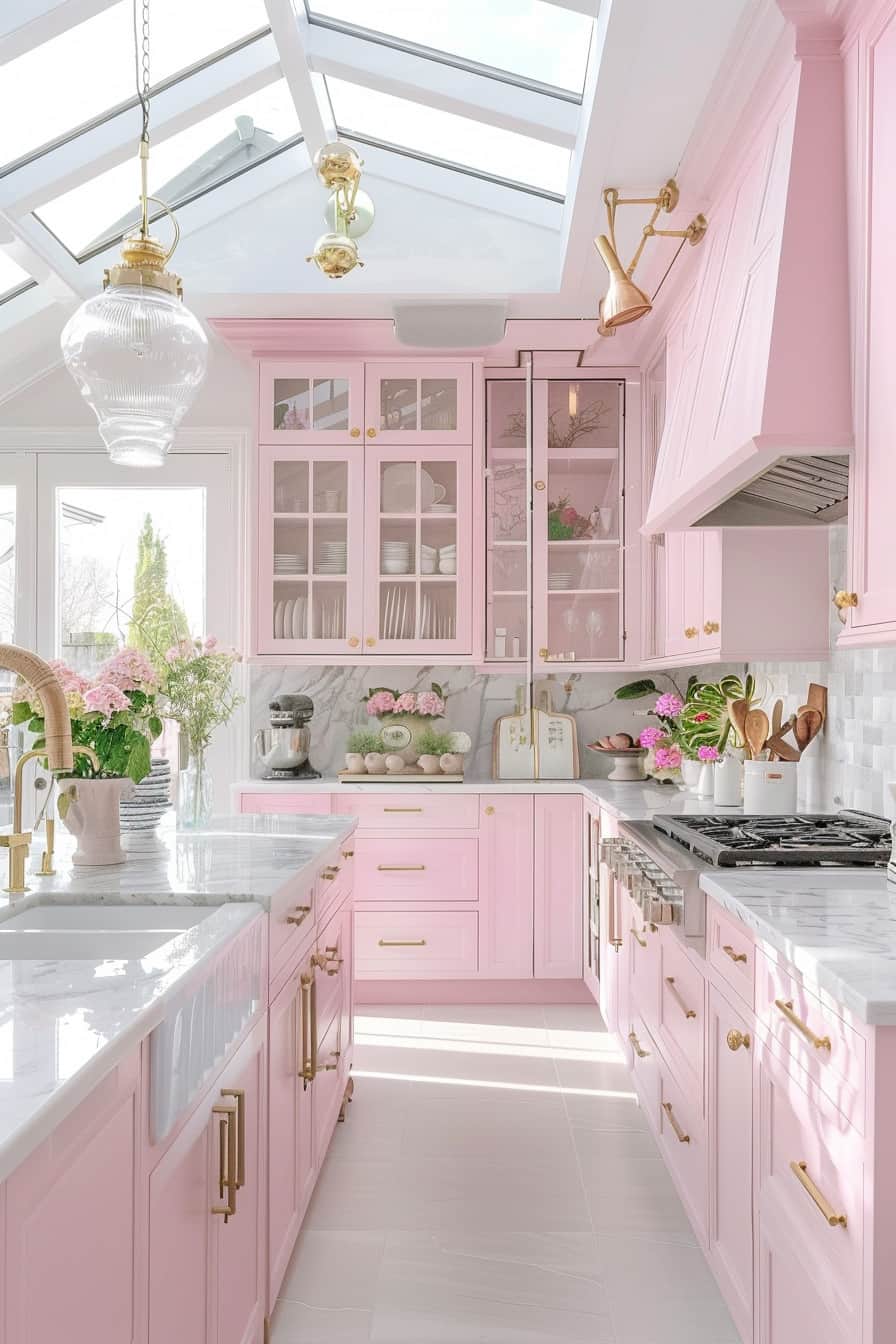 33 Gorgeous Barbie Pink Kitchen Design Ideas That Evoke Playful Elegance