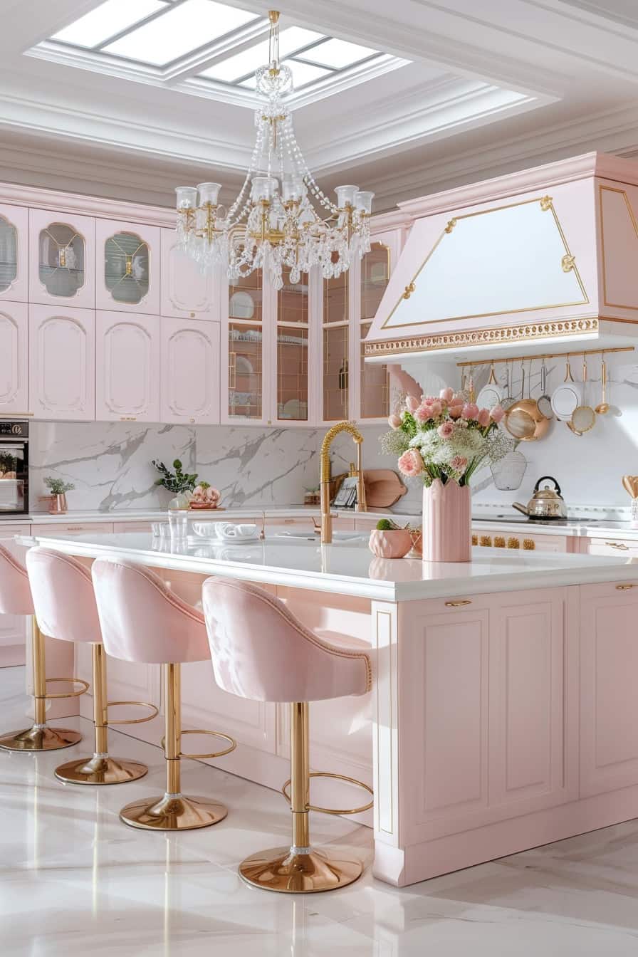 33 Gorgeous Barbie Pink Kitchen Design Ideas That Evoke Playful Elegance