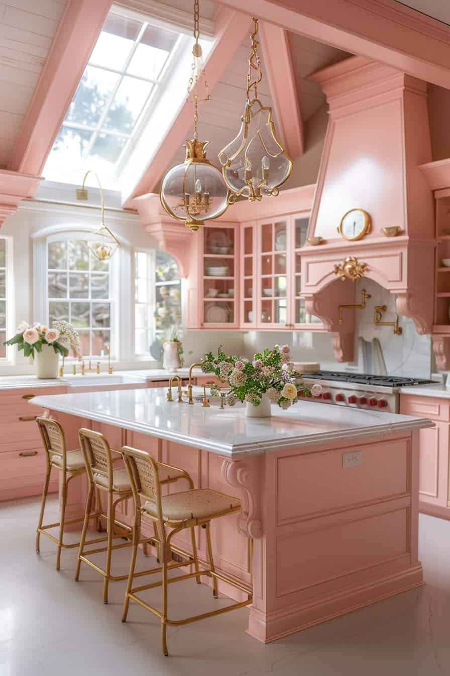 33 Gorgeous Barbie Pink Kitchen Design Ideas That Evoke Playful Elegance
