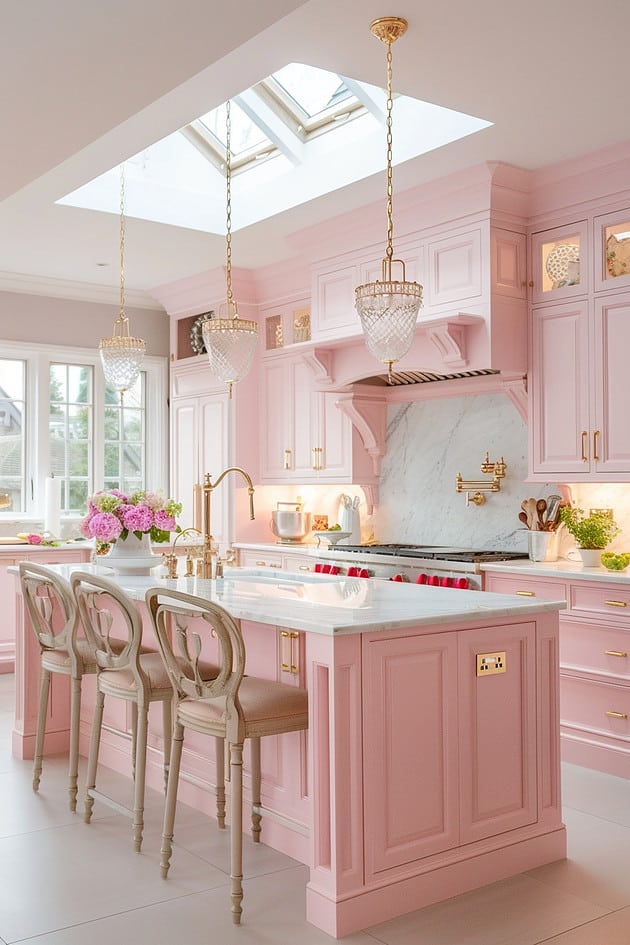 33 Gorgeous Barbie Pink Kitchen Design Ideas That Evoke Playful Elegance