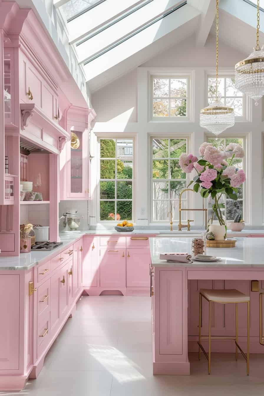 33 Gorgeous Barbie Pink Kitchen Design Ideas That Evoke Playful Elegance