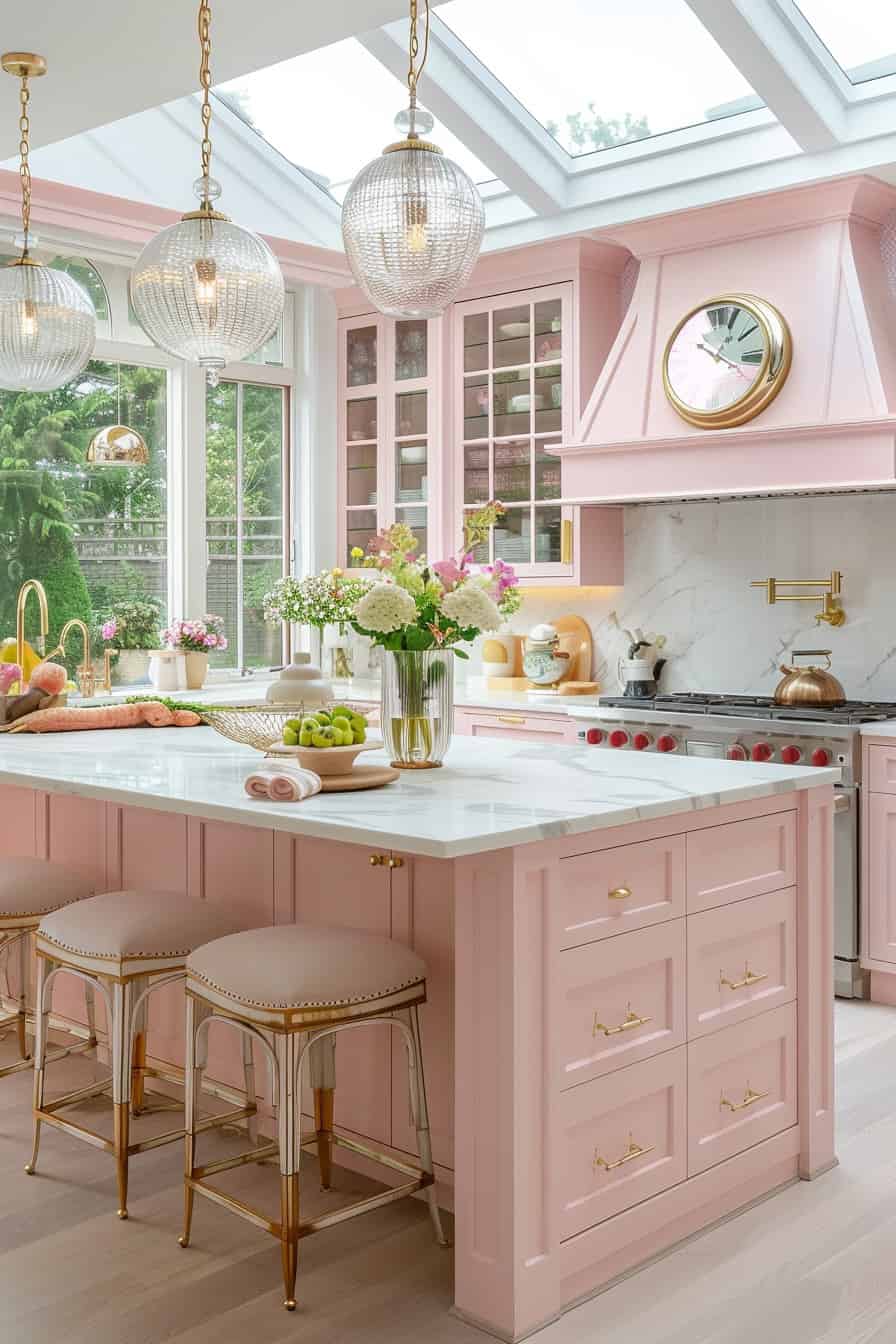33 Gorgeous Barbie Pink Kitchen Design Ideas That Evoke Playful Elegance