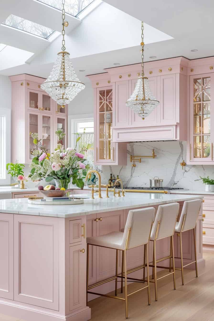 33 Gorgeous Barbie Pink Kitchen Design Ideas That Evoke Playful Elegance