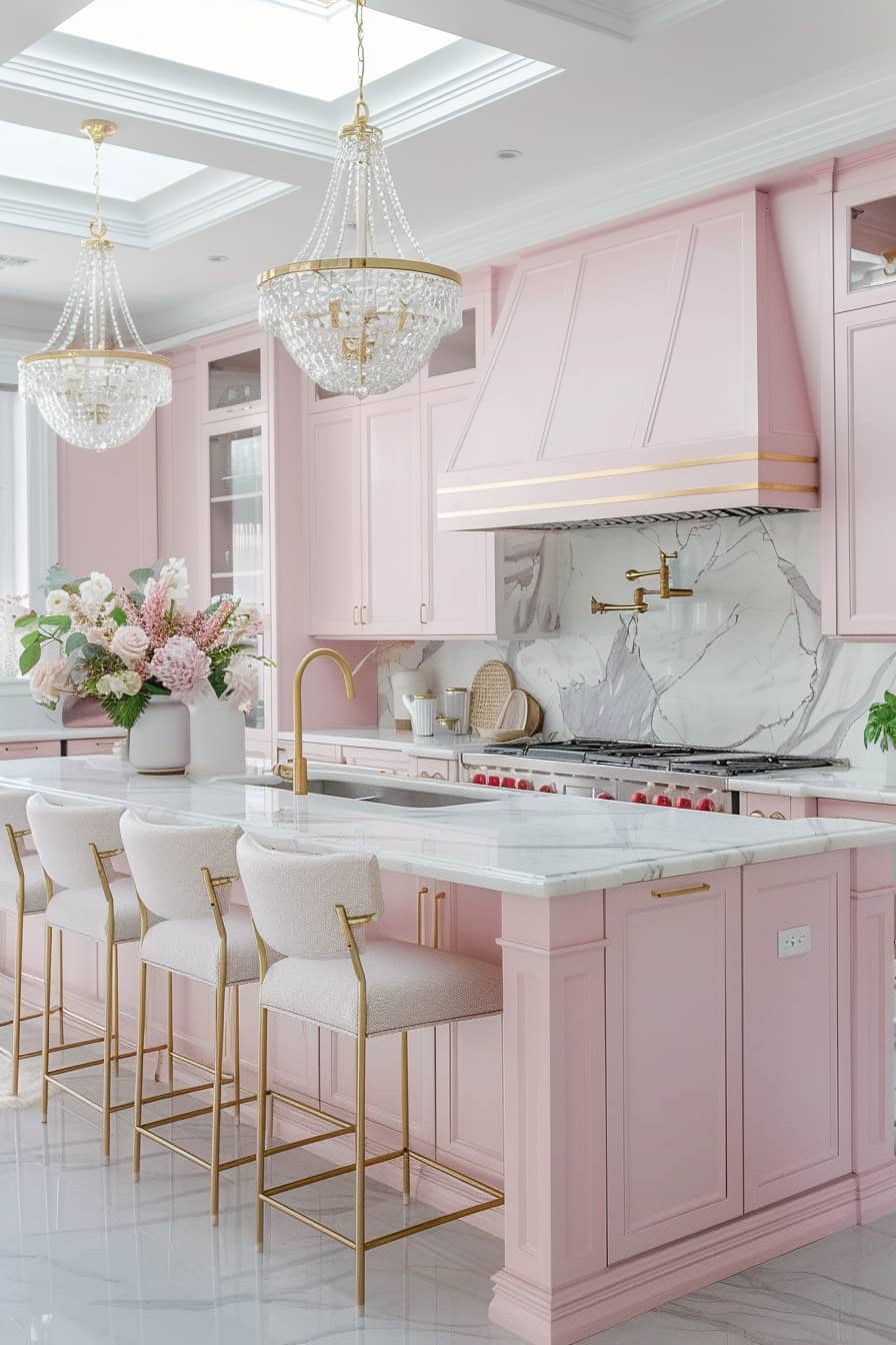 33 Gorgeous Barbie Pink Kitchen Design Ideas That Evoke Playful Elegance