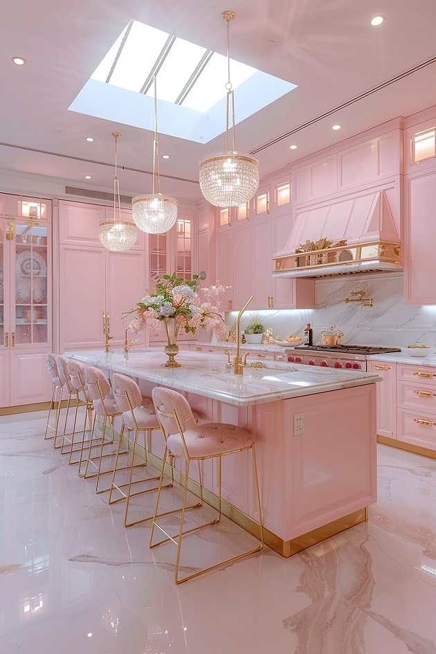 33 Gorgeous Barbie Pink Kitchen Design Ideas That Evoke Playful Elegance