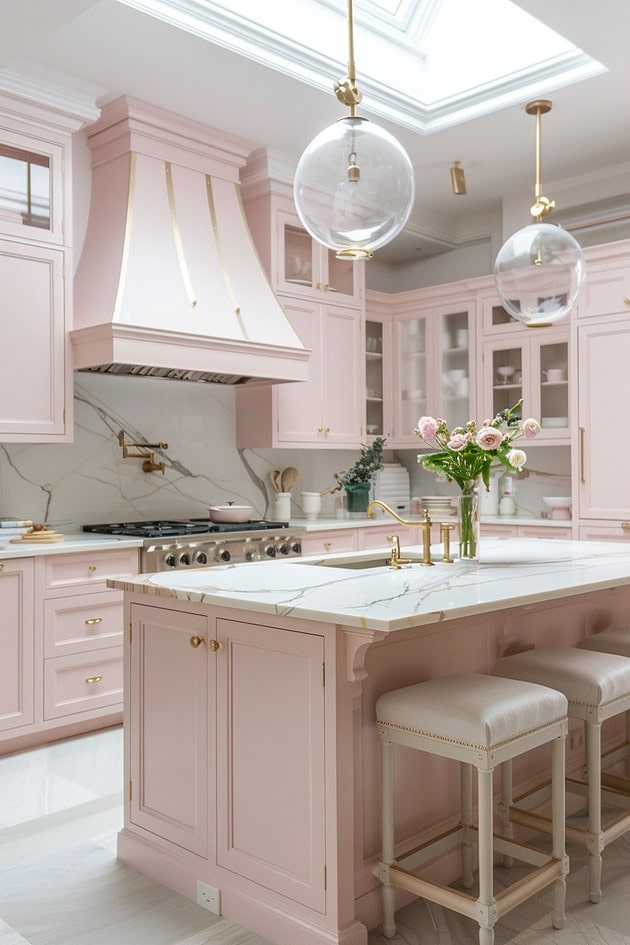 33 Gorgeous Barbie Pink Kitchen Design Ideas That Evoke Playful Elegance