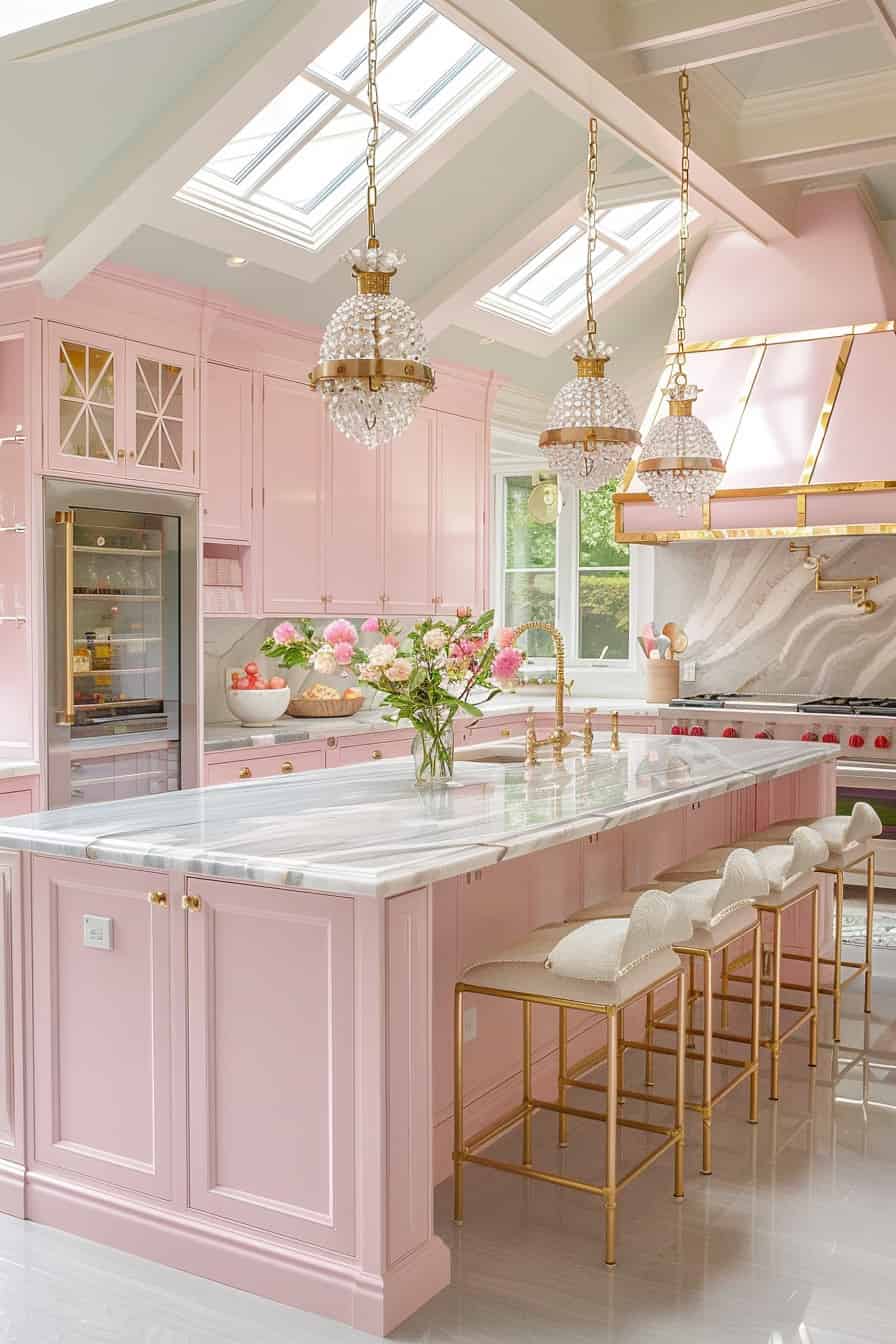 33 Gorgeous Barbie Pink Kitchen Design Ideas That Evoke Playful Elegance