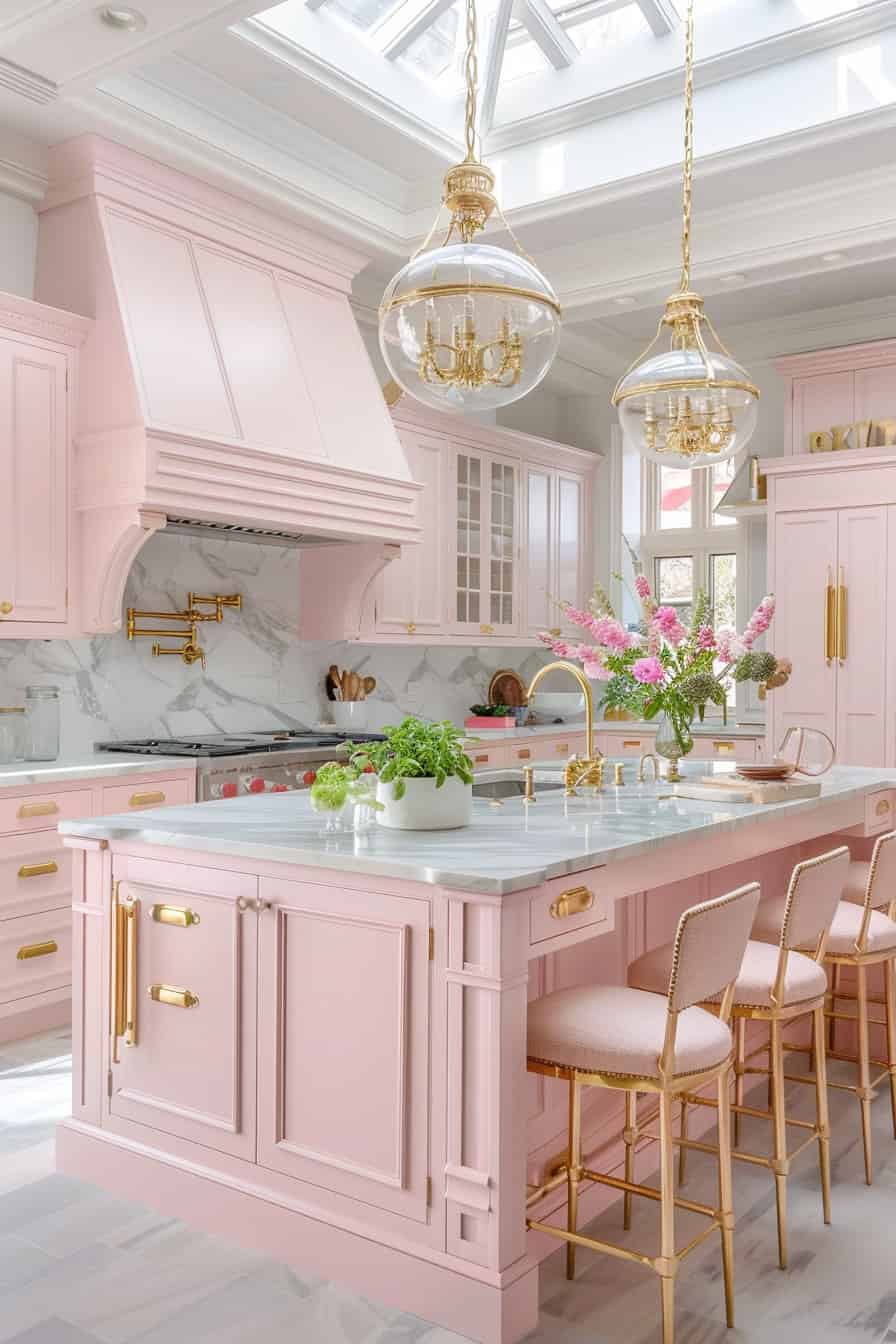33 Gorgeous Barbie Pink Kitchen Design Ideas That Evoke Playful Elegance