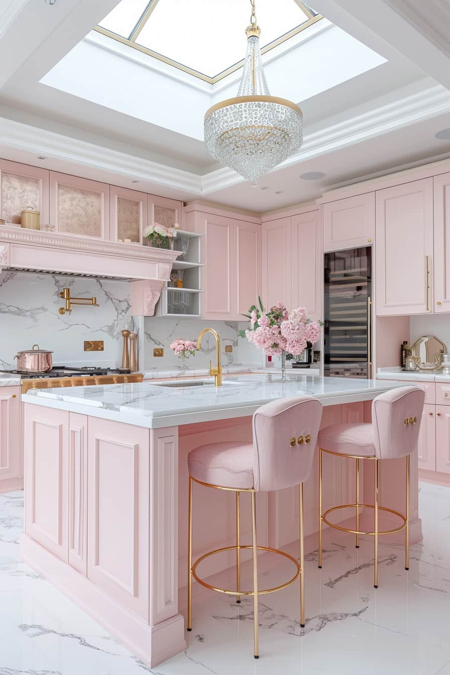 33 Gorgeous Barbie Pink Kitchen Design Ideas That Evoke Playful Elegance