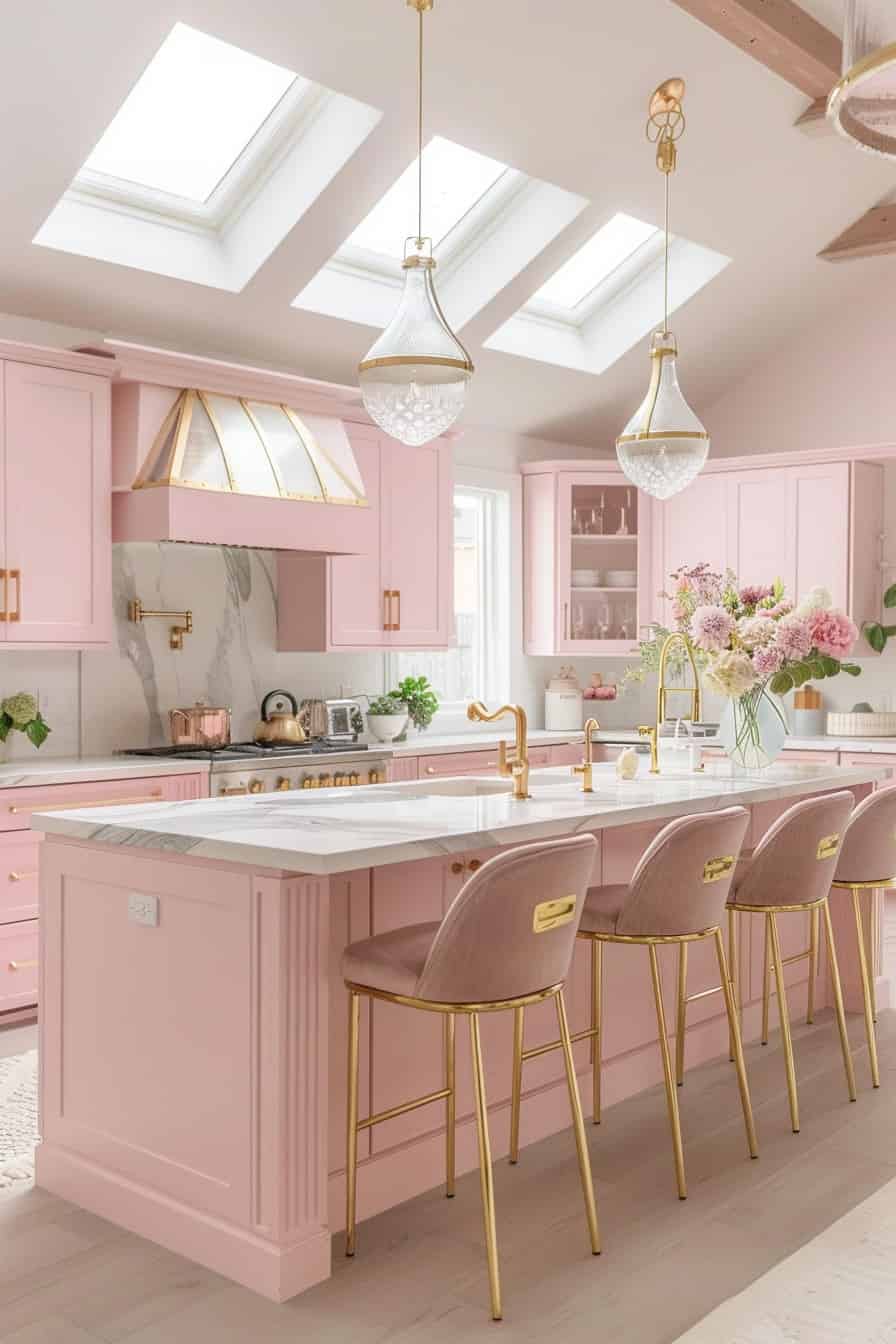 33 Gorgeous Barbie Pink Kitchen Design Ideas That Evoke Playful Elegance