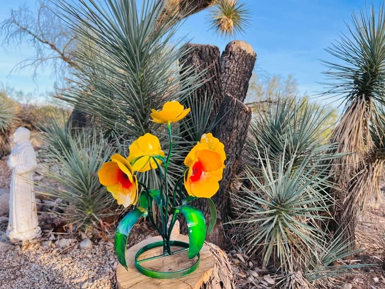 15 Charming Spring Metal Flower Decorations For Your Yard